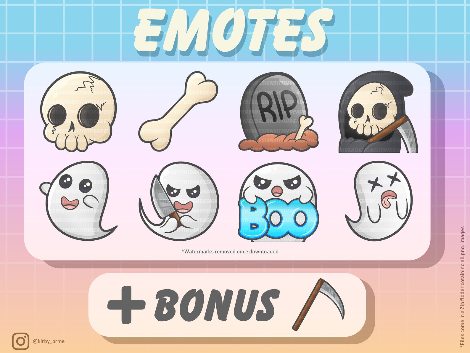 Cute Chibi Spooky/ghost Emote Bundle twitch/discord - Etsy Canada