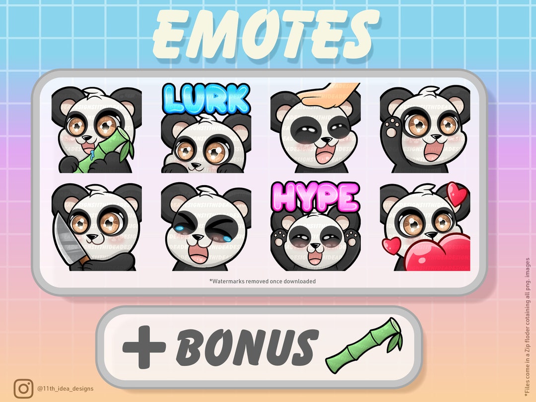 Cute Chibi Panda Bear Emote Bundle (twitch/discord) - Etsy