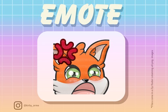 Cute Chibi Fox Emote Rage twitch/discord | Etsy