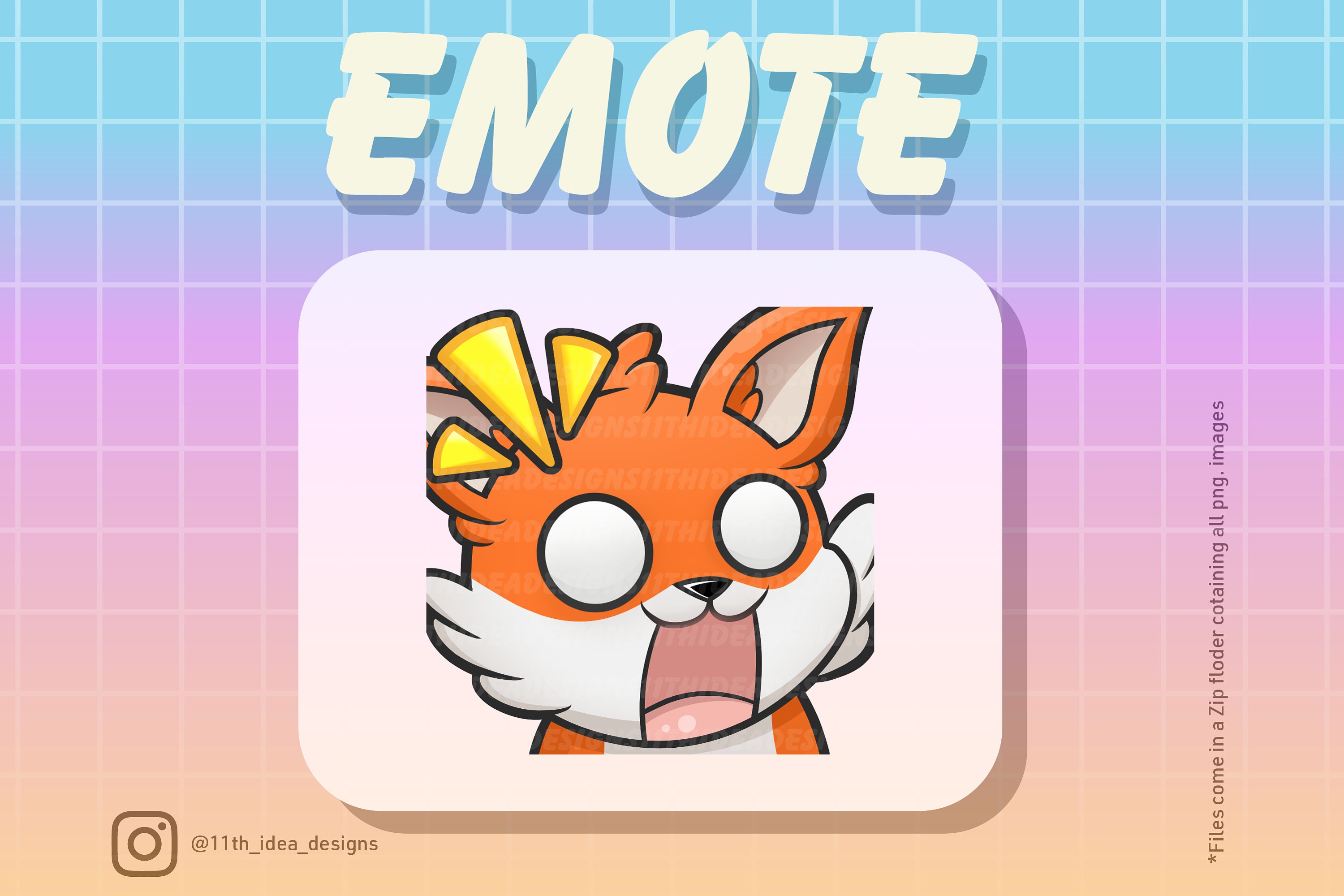 Cute Chibi Fox Emote Shocked Twitch Discord Etsy