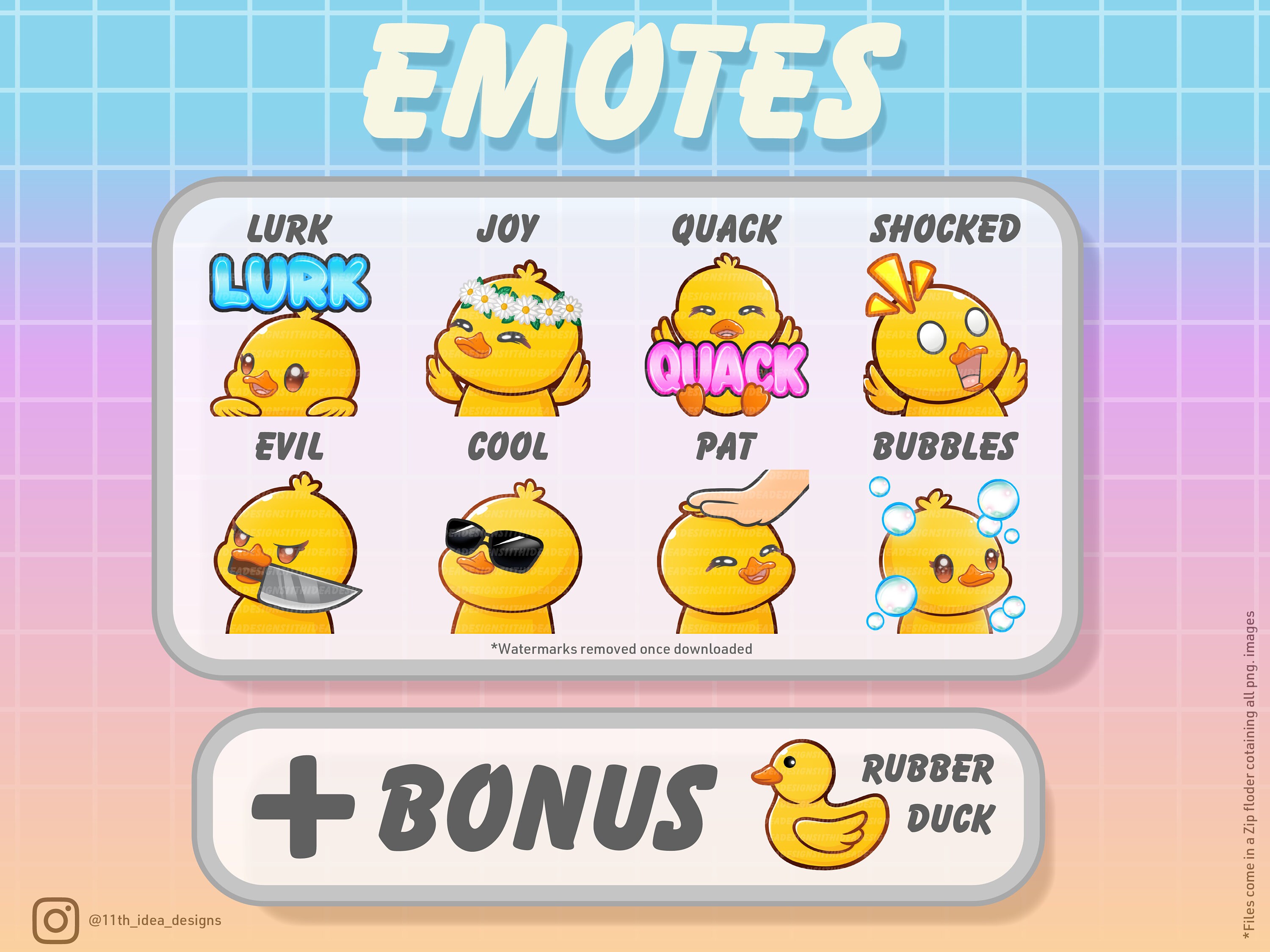 Cute Duckling / Baby Duck Chibi Emotes Bundle - Etsy
