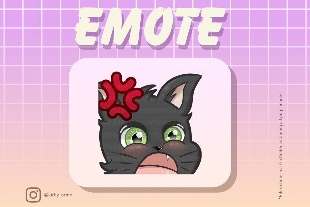Cute Chibi Kitten Emote Raging twitch/discord - Etsy