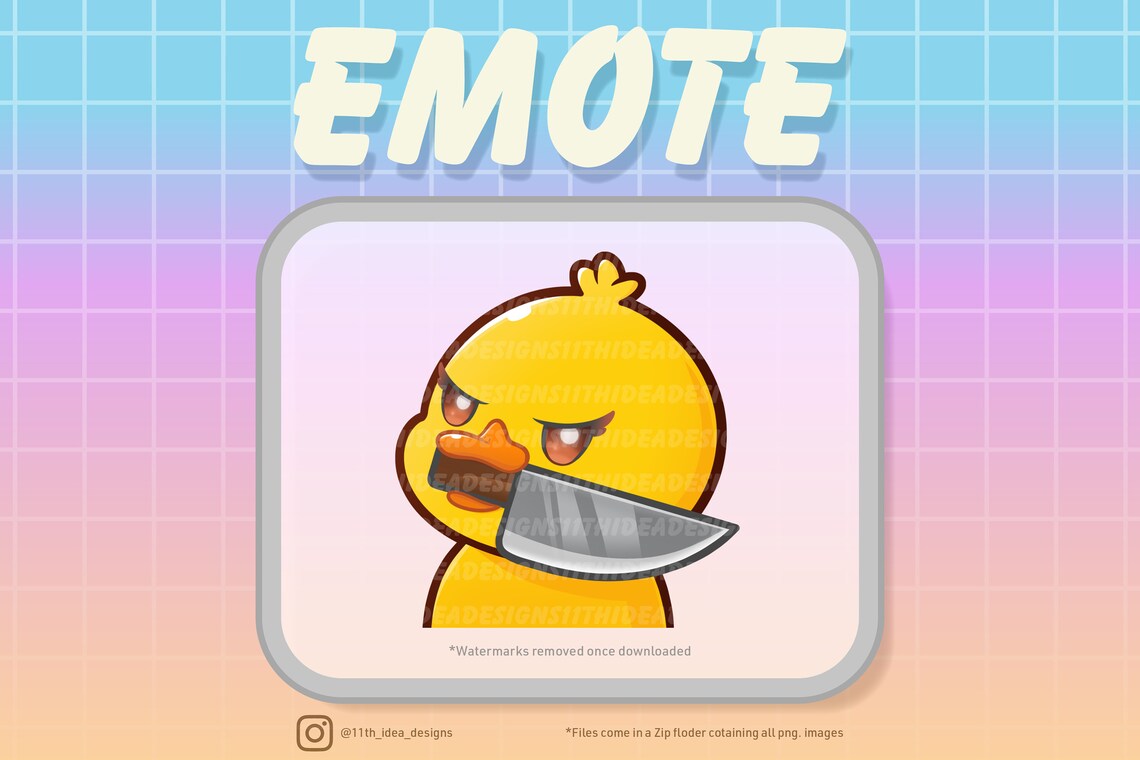 Cute Chibi Duck With Knife Emote (twitch/discord) - Etsy