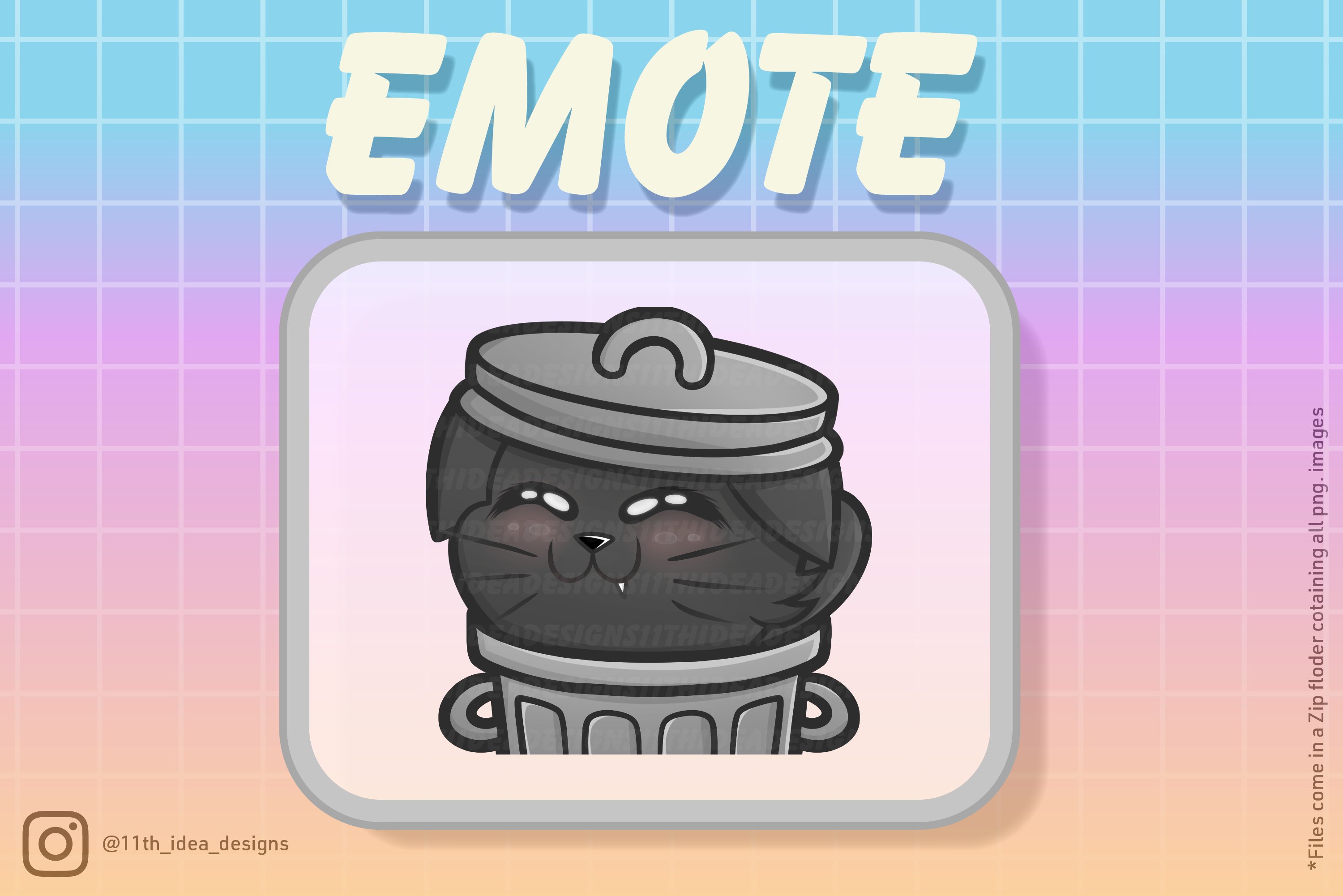 Cute Chibi Kitten Emote Trash twitch/discord - Etsy
