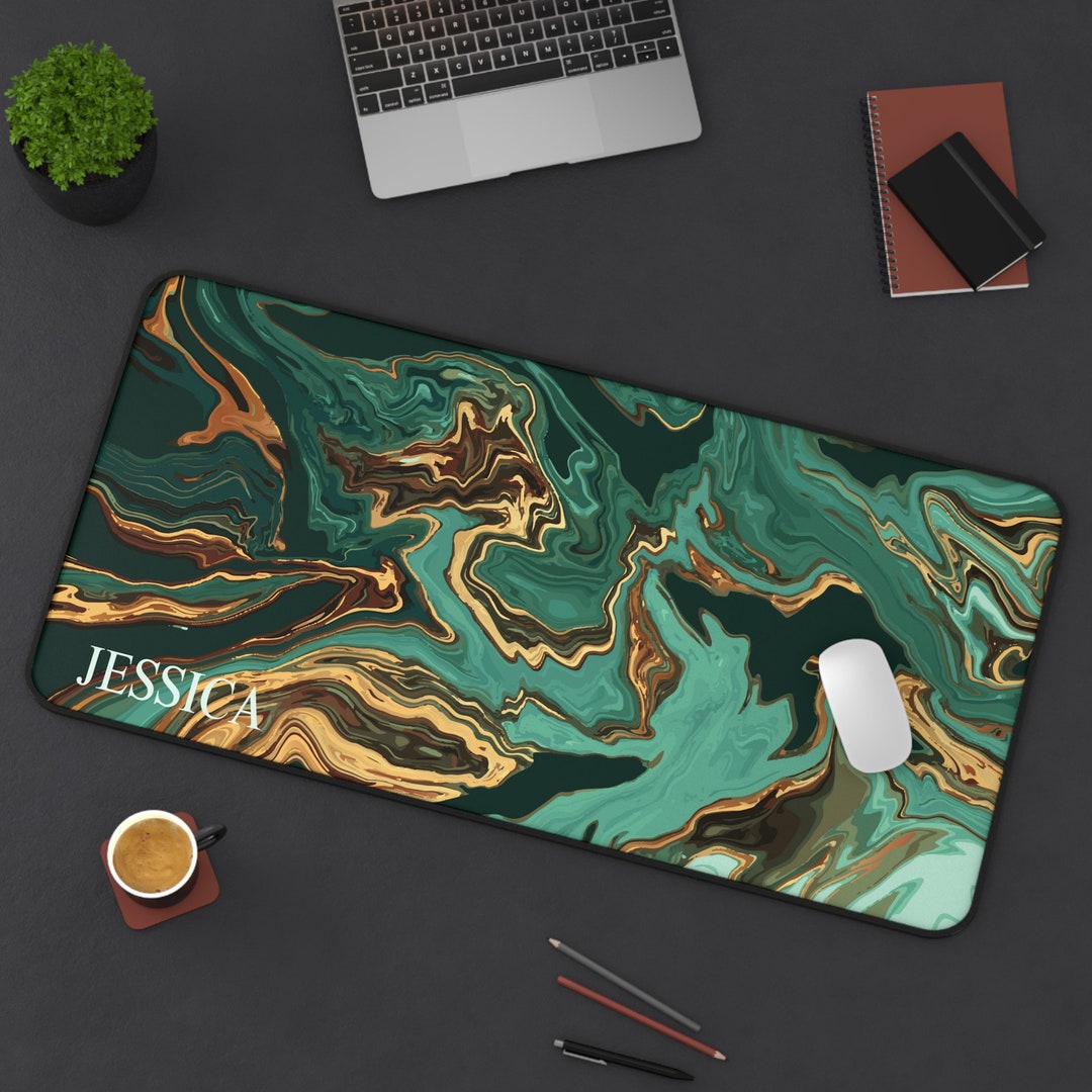 Custom Desk Mat, Green Desk Mat, Marble Desk Mat, Minimalist Deskmat ...
