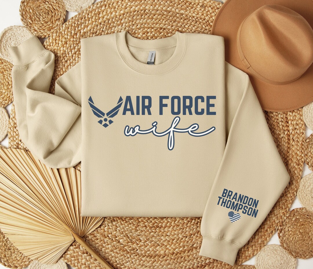 Custom Proud Air Force Wife Sweatshirt, Airforce Wife Sweater, Air ...