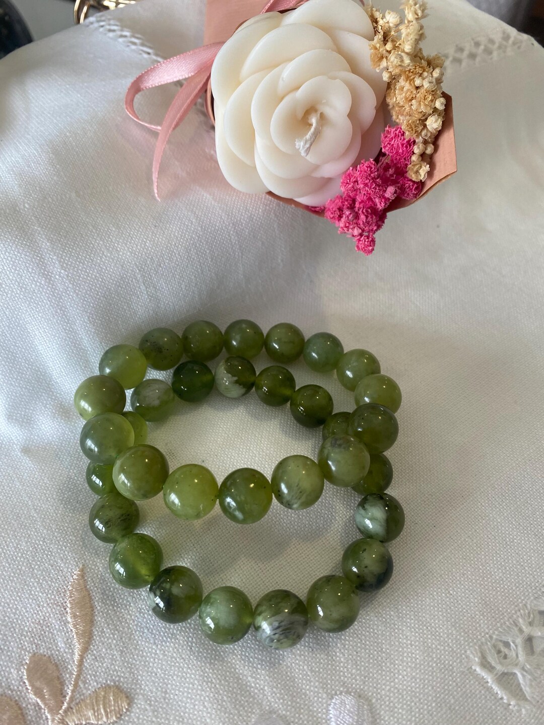Green Jade Bracelets High Quality Inclusions 12mm and 12.9mm Good Luck ...