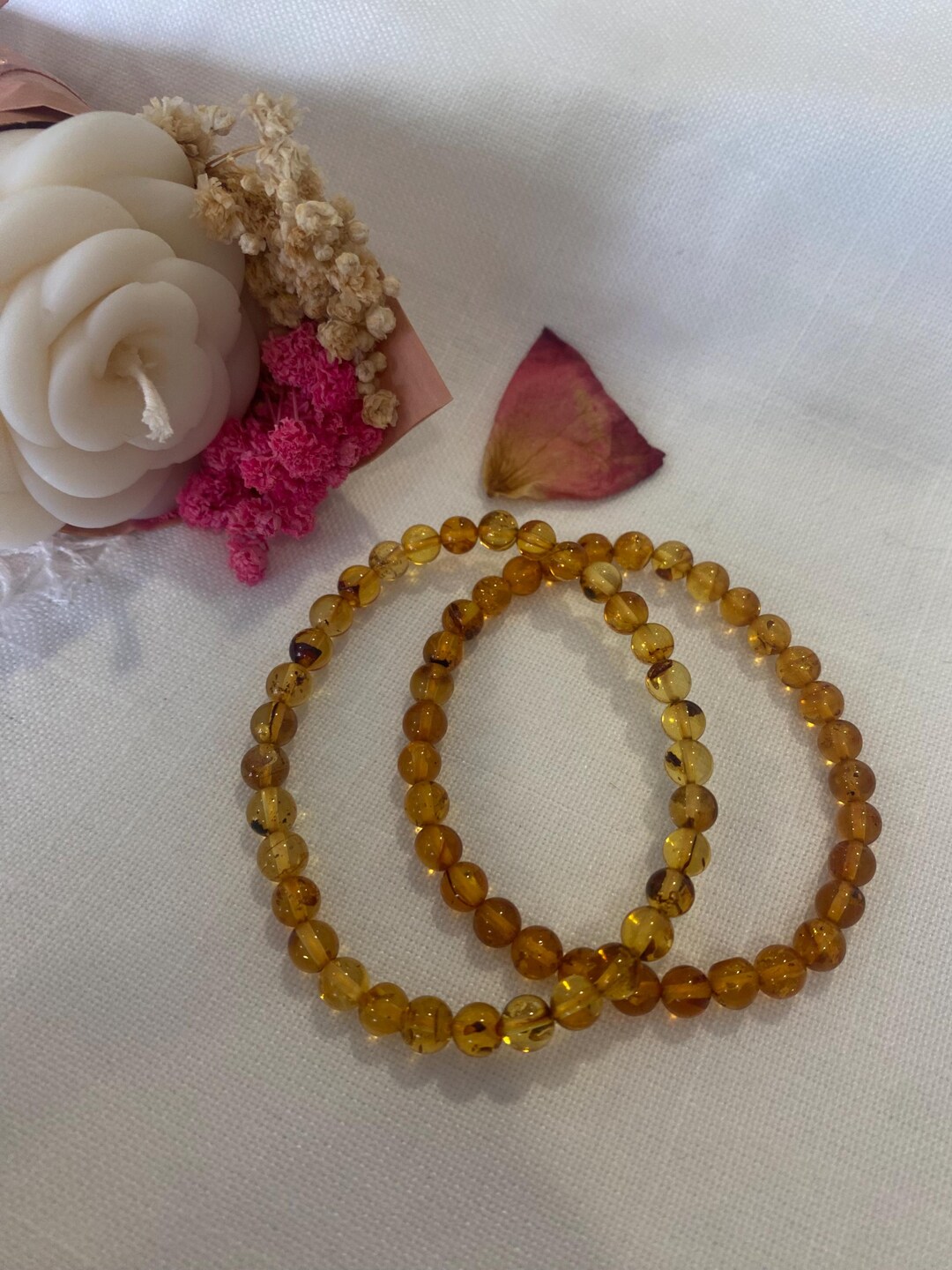 100 per Cent Natural âmbar Honey Bead Bracelets 5.3mm Boho Style ...