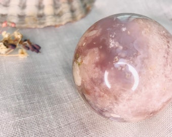 Pink Flower Agate Sphere - Etsy