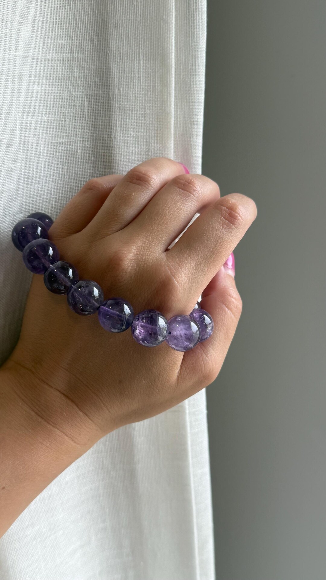 Chunky Deep Purple Amethyst Bead Bracelet High Quality *joy ...