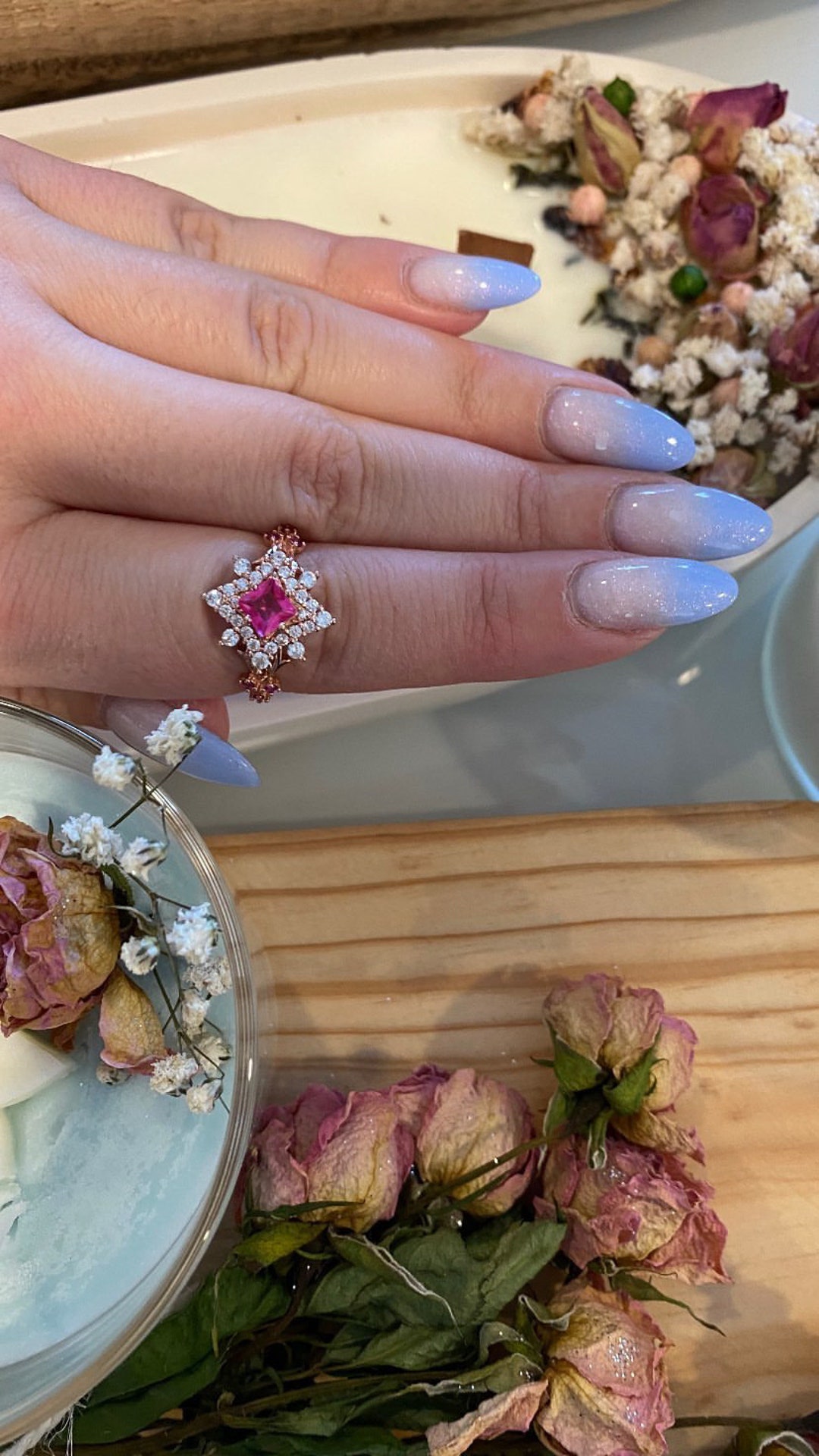 Barbie Pink Ruby Pink Topaz Rare Crystal S925 Ring Queen Princess Style ...