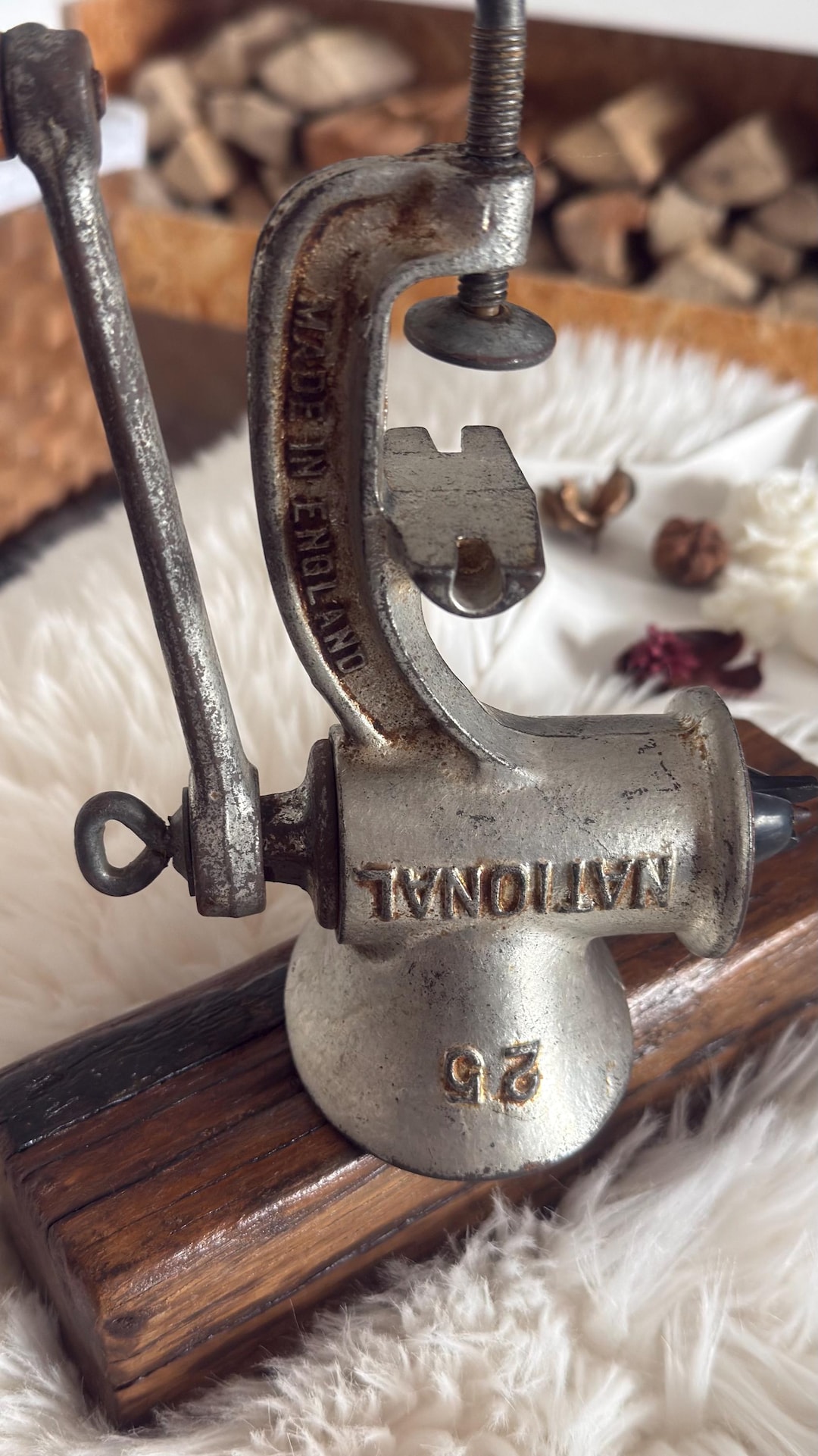 Retro 1950s Spong No. 25 Hand Crank Meat Grinder - Clamp-on Cast Iron ...