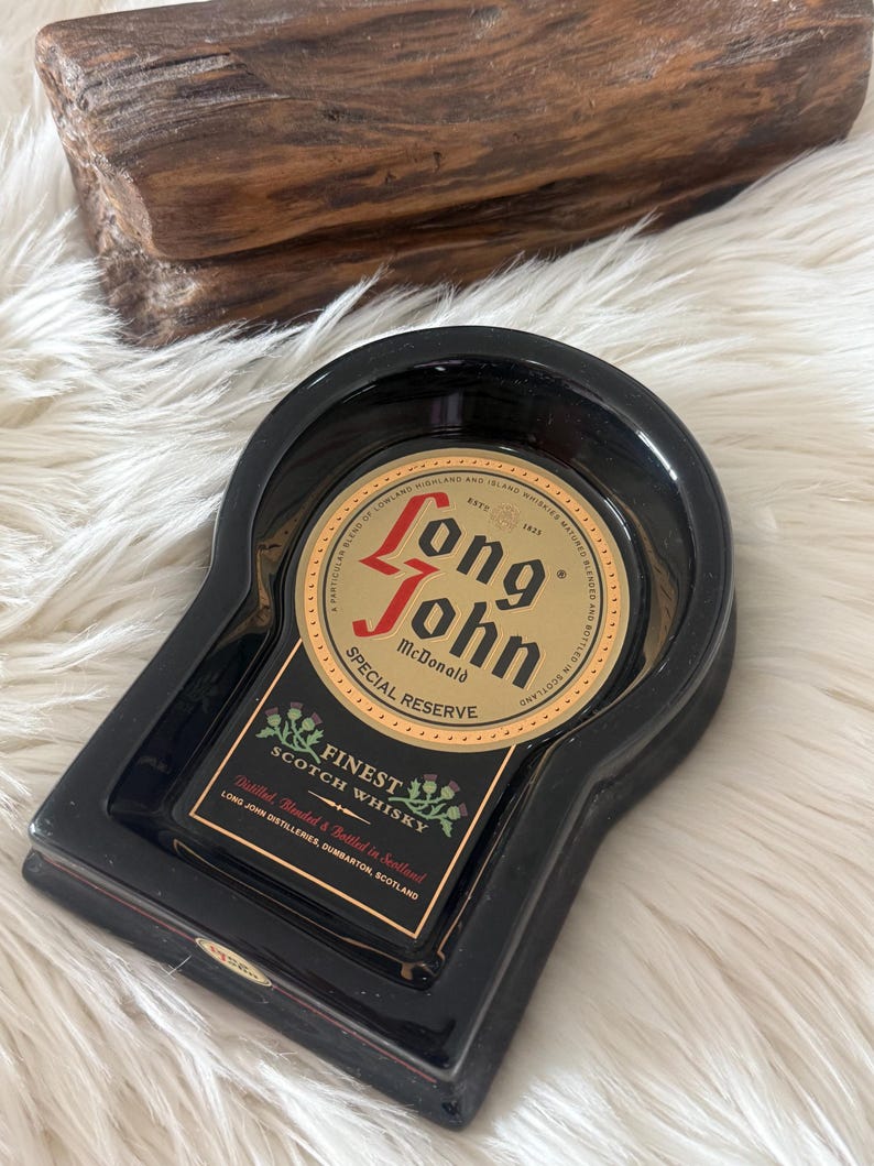 Vintage Long John Special Reserve Whisky Ashtray - Seton Pottery Black ...