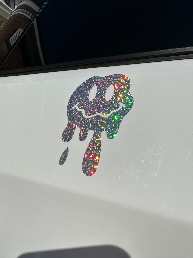 Drippy Smiley Face Vinyl Sticker Car Window Outdoors - Etsy