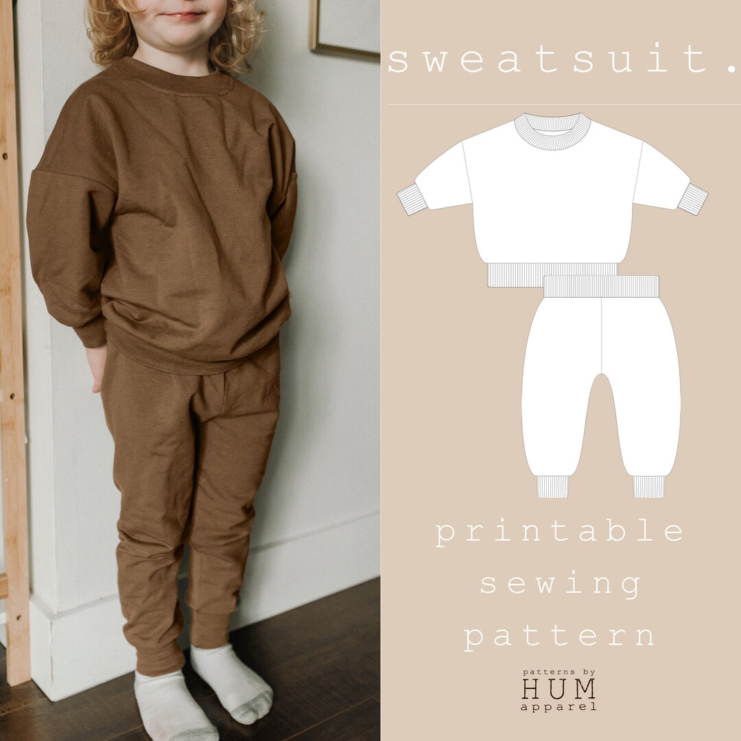 Sweatsuit for Baby, Toddler and Kids | Digital Sewing Printable Pattern ...