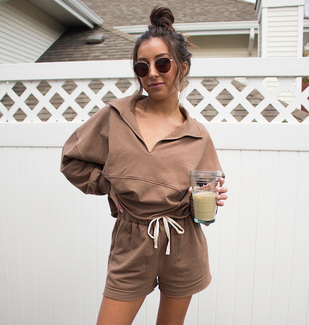 Bamboo Fleece Short Set | Women's Sweatsuit Tracksuit - Etsy