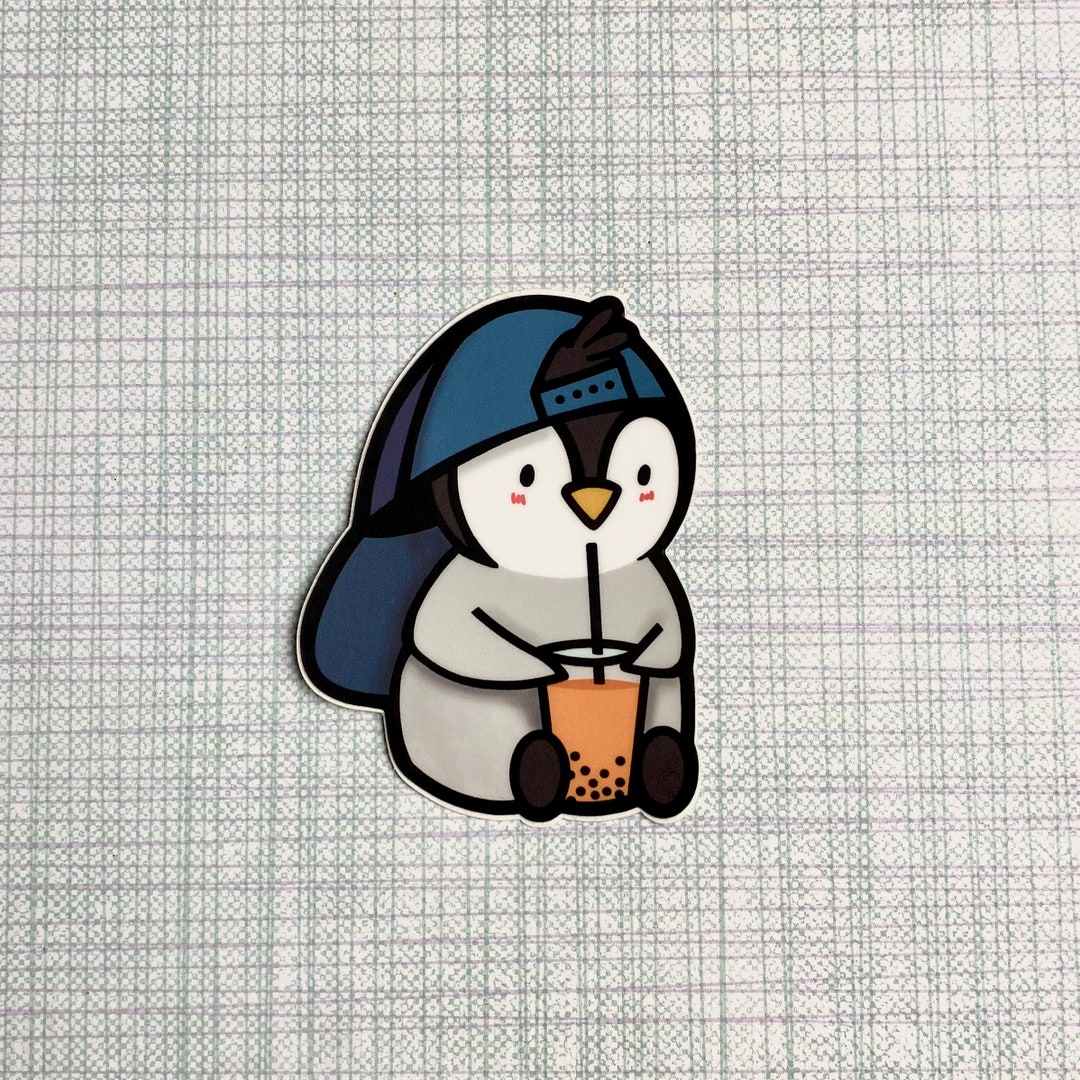 Penguin Boba Vinyl Sticker - Etsy