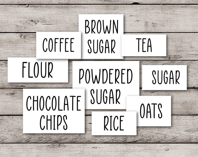 Rae Dunn Inspired Decals, Canister Labels, Canister Decals, Pantry ...