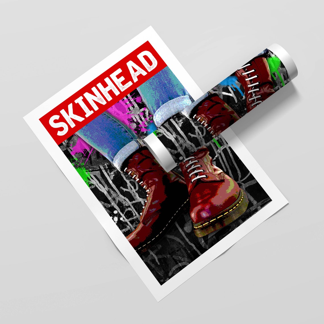 Skinhead Boots Art Print Skinheads Poster Punk Ska Reggae Oi Oi Artwork ...