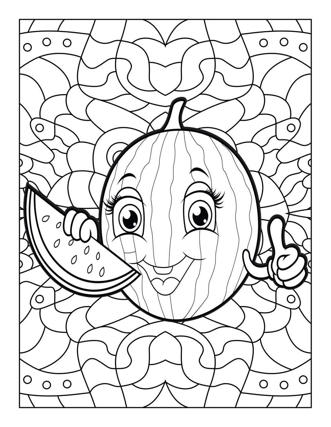 Cute Fruit Colouring Pages - Etsy