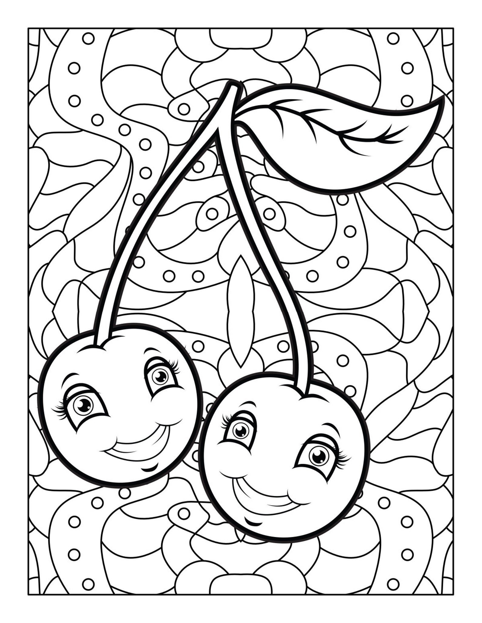 Cute Fruit Colouring Pages - Etsy