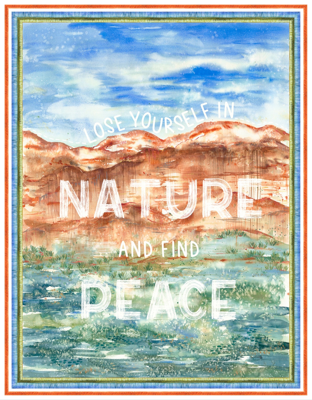Desert Oasis Nature Panel Landscape Text Multi 36 X - Etsy