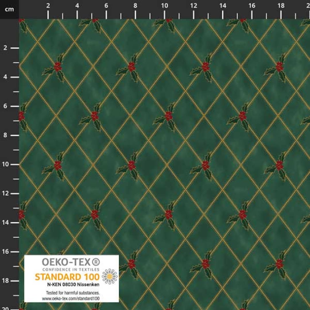 Stof Christmas Star Sprinkle Collection Holly Green Gold by Stof ...