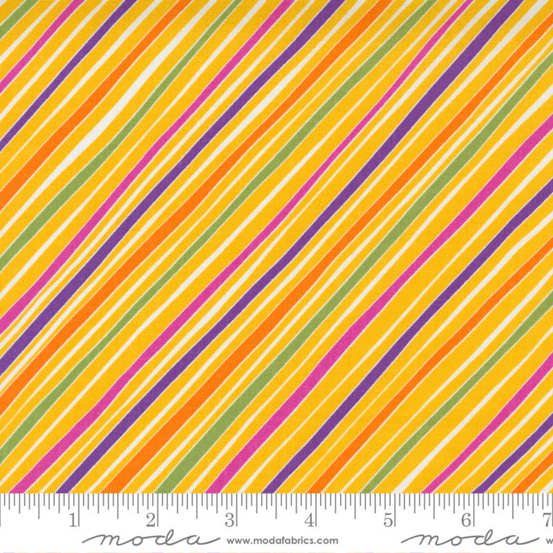 Petal Power Stripes Y'all Yellow by Me & My Sister Designs for Moda ...