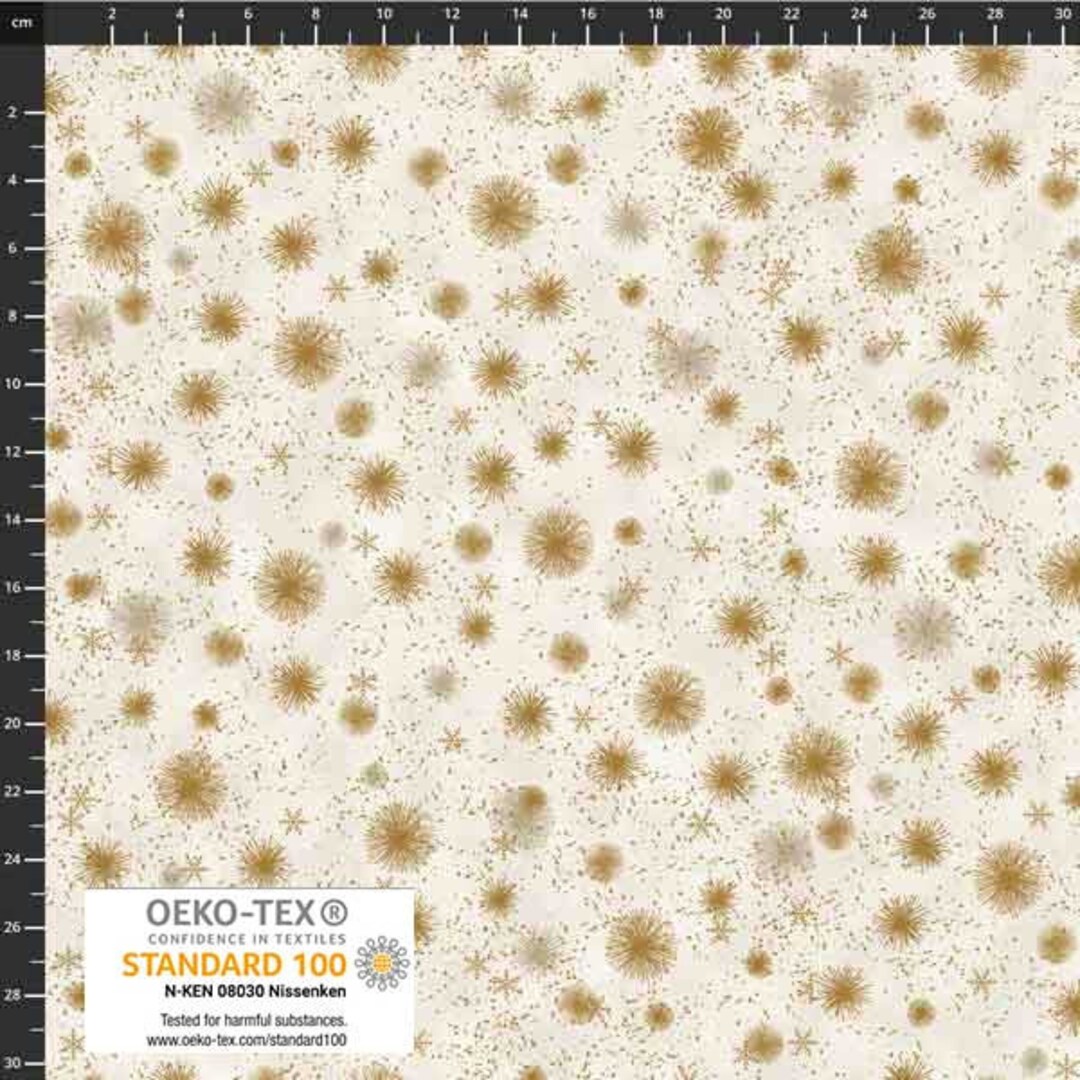 Stof Christmas Star Sprinkle Collection Stardust Cream Gold by Stof ...