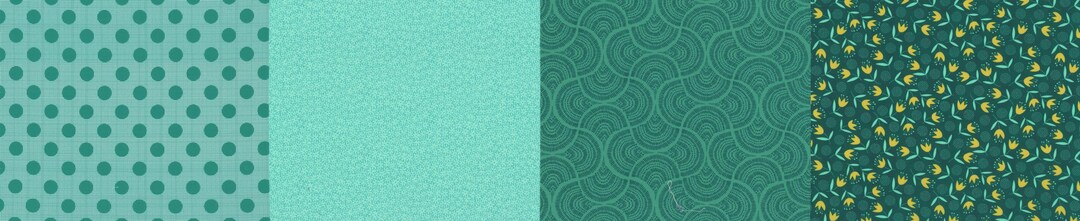 Celebrating 50 Years of Moda by Moda Aqua Four-in-one Width-of-fabric ...