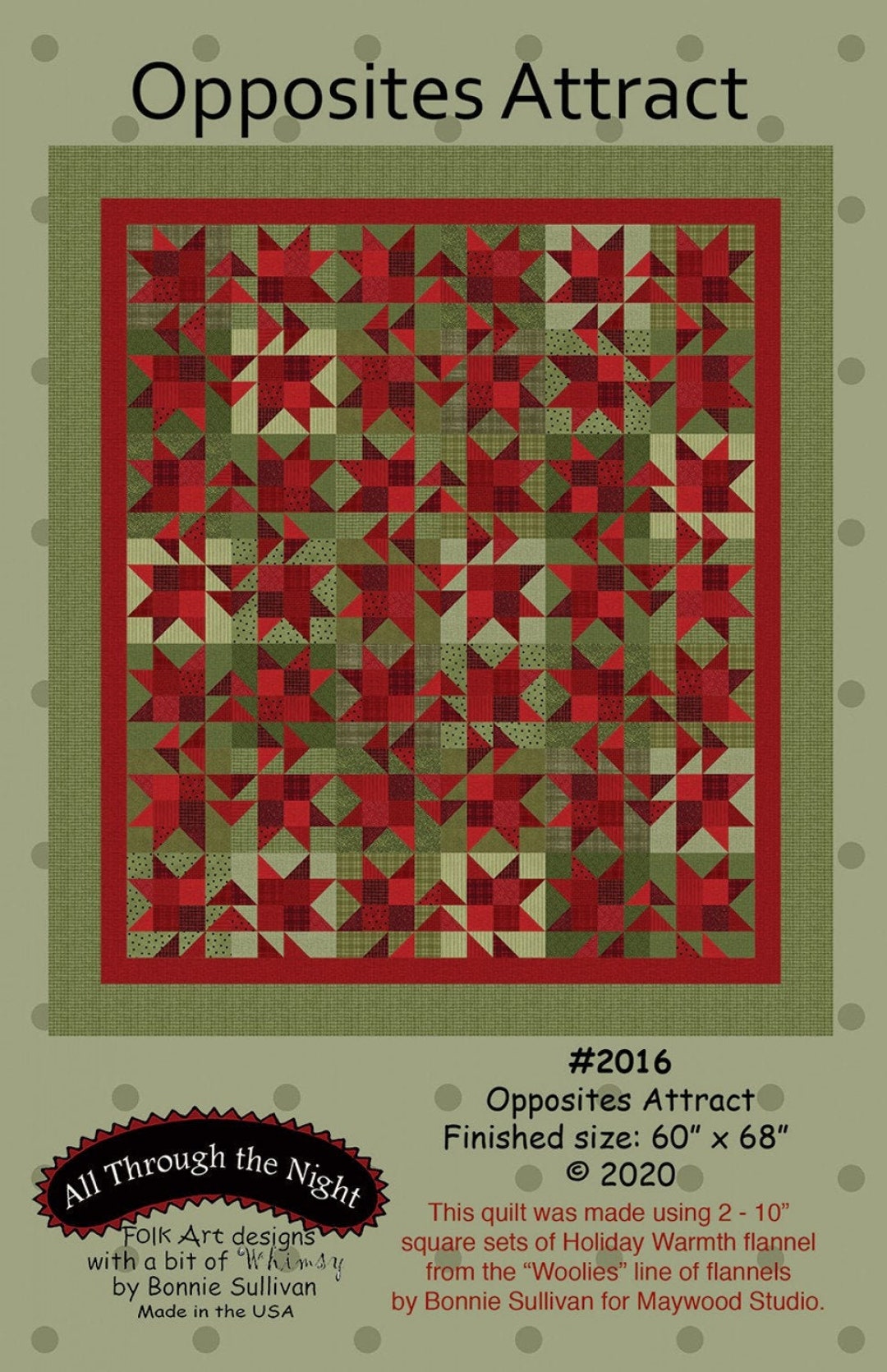 Opposites Attract Quilt Pattern by Folk Art Designs Using Holiday ...