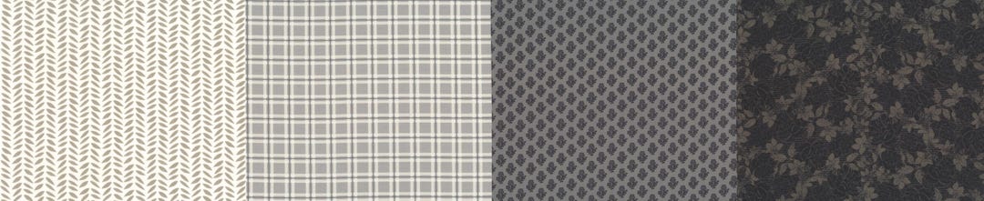 Celebrating 50 Years of Moda by Moda Grey Four-in-one Width-of-fabric ...