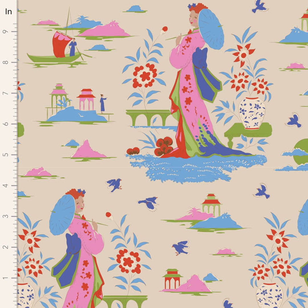 Tilda Bloomsville Garden Vista Dove Yardage by Norwegian Designer Tone Finnanger - Etsy