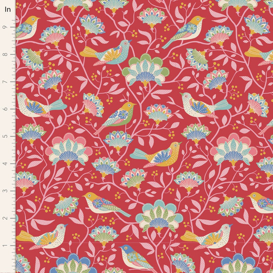 Tilda Jubilee Bird Tree Red Yardage by Norwegian Designer Tone ...