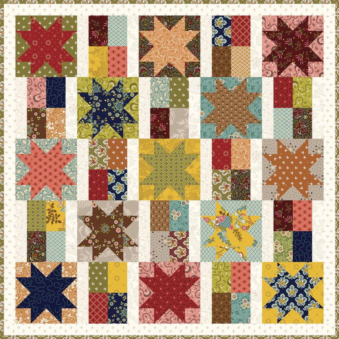 Star Drifts Simple Whatnots 15 Sampler Quilt Kit by Kim Diehl 22" X 22 ...