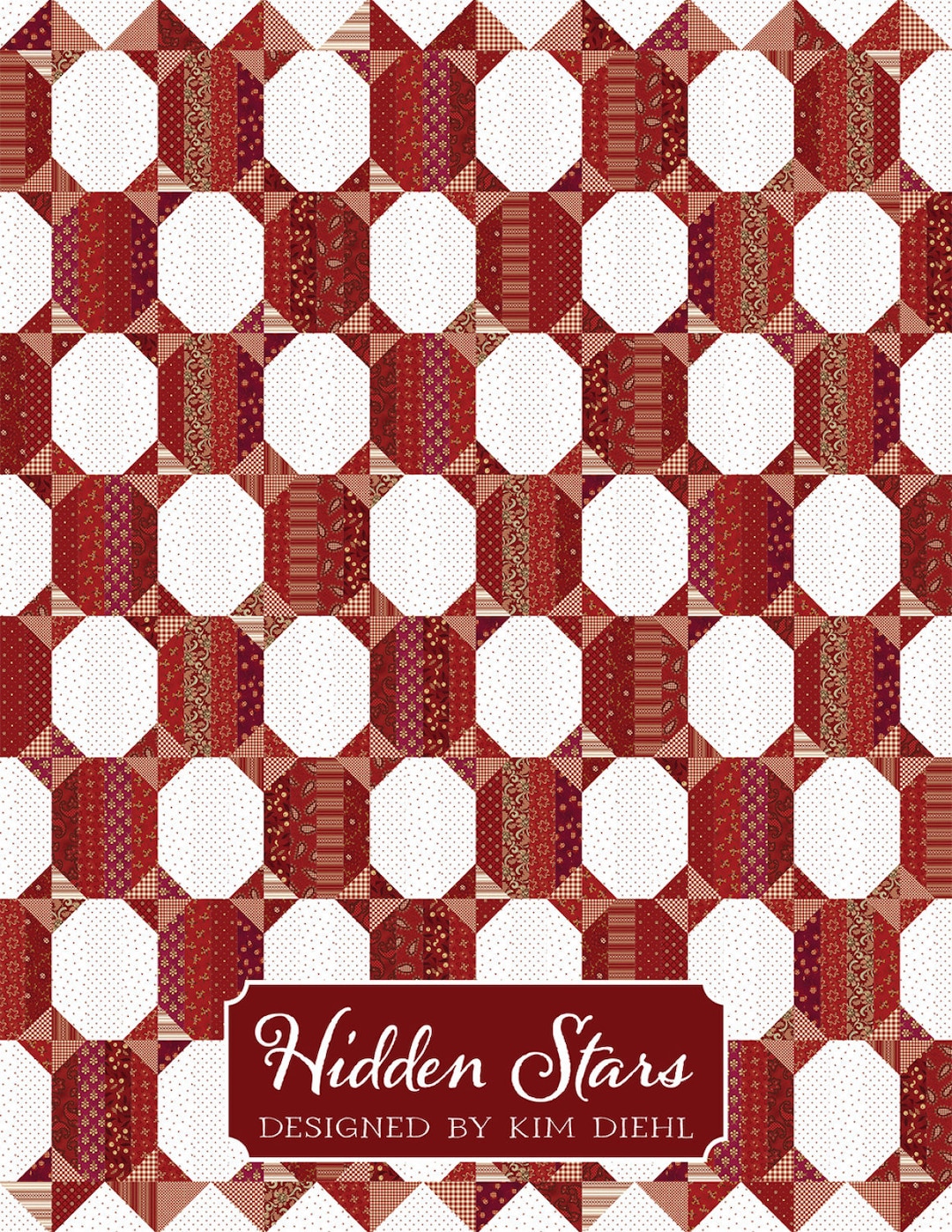 Hidden Stars Quilt Kit Using Kim Diehl's Garnets & Gingham Collection ...