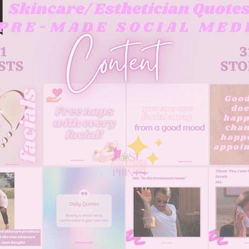 Skincare Esthetician Instagram Posts Skincare Social Media | Etsy