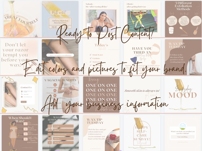 Waxing Instagram Template Wax Business Wax Instagram Posts - Etsy