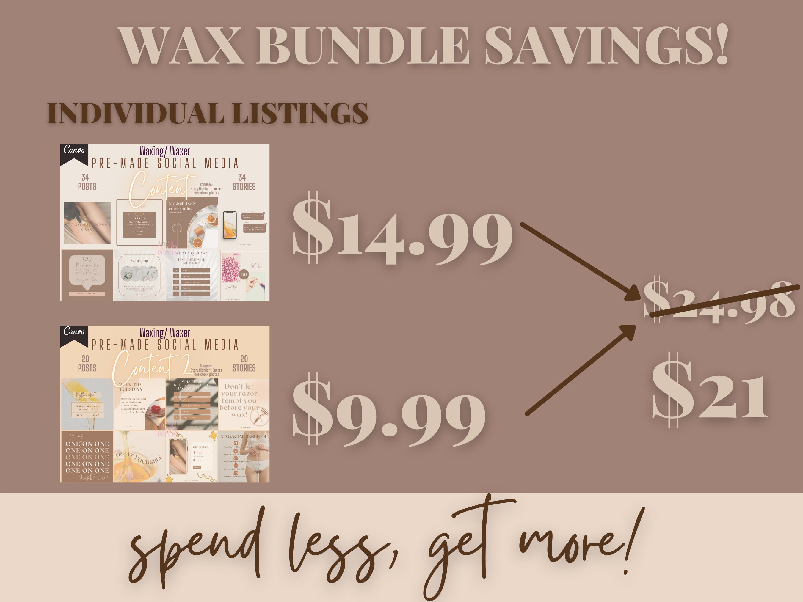 Waxing Instagram Template Wax Business Wax Instagram Posts - Etsy