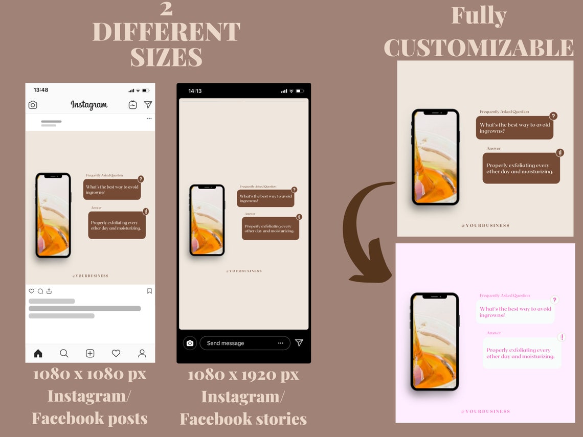 Waxing Instagram Template Wax Business Wax Instagram Posts - Etsy