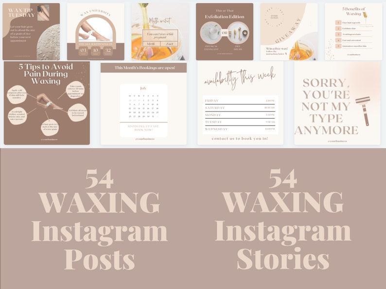 Waxing Instagram Template Wax Business Wax Instagram Posts - Etsy