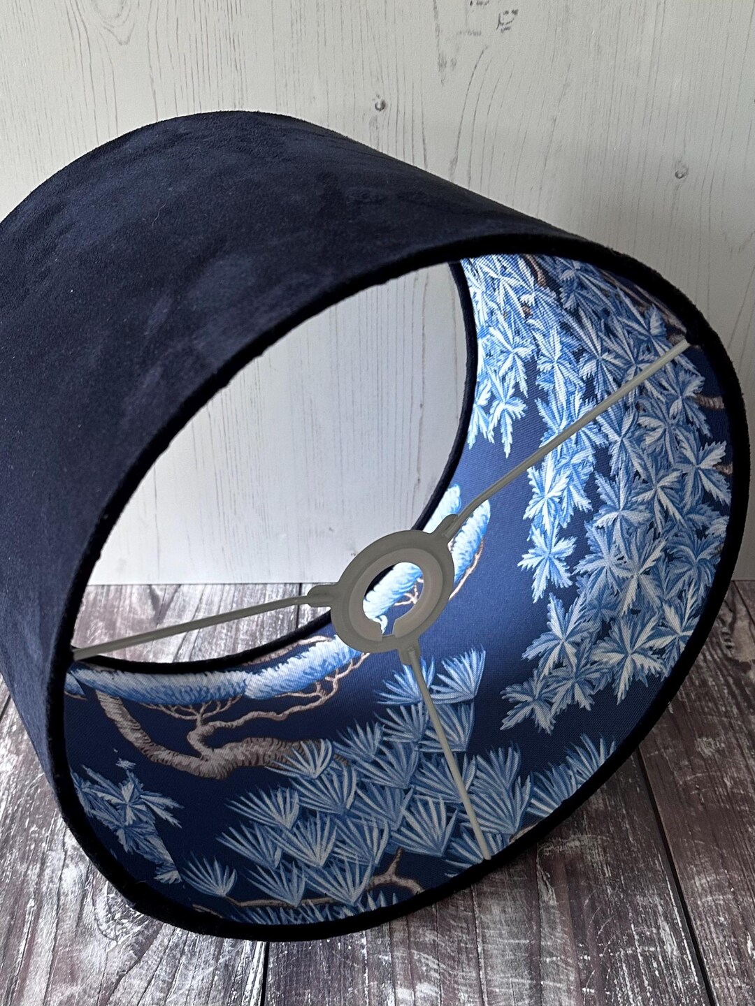 Double Sided Lampshade, Blue Lampshade, Handmade Lampshade, Ceiling ...