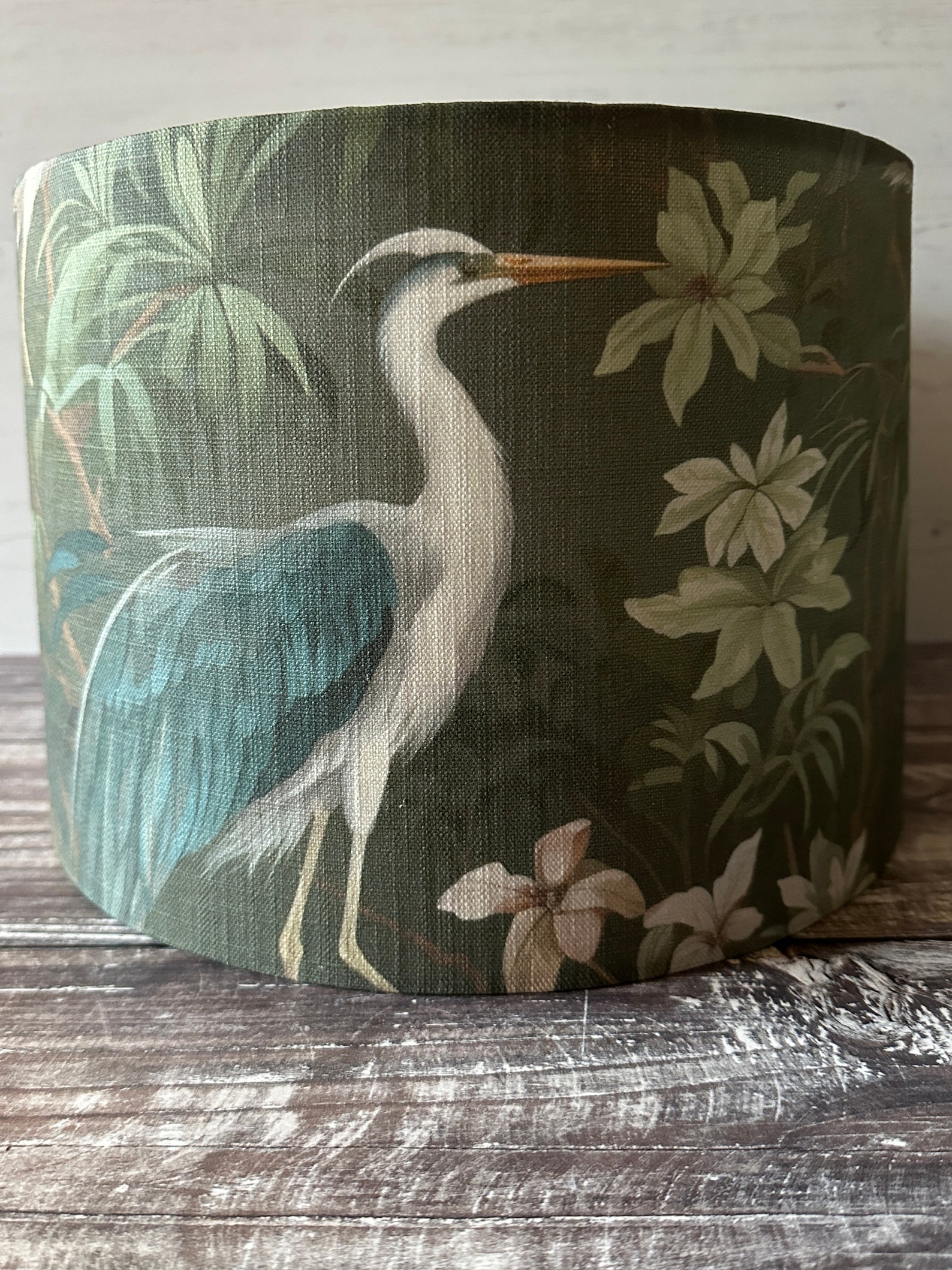Heron Pattern Lampshade, Handmade Lampshade, Grey Lampshade, Bird ...