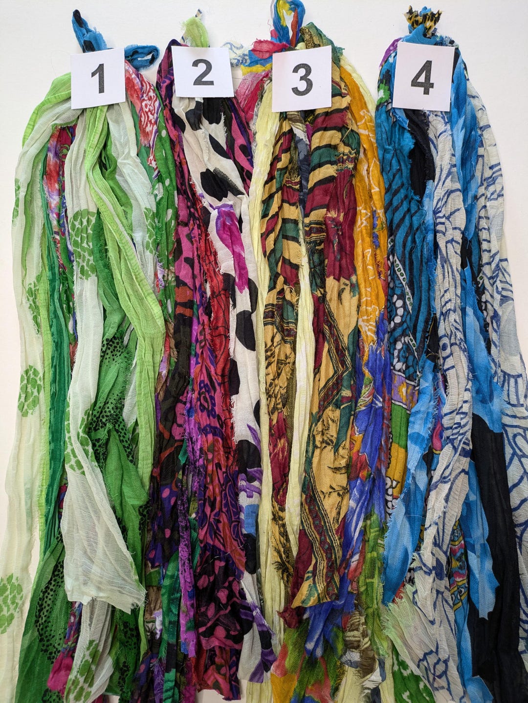 Bundles of Metre Length Bright Colourful Boho Sari 'silk' Ribbon Strips ...