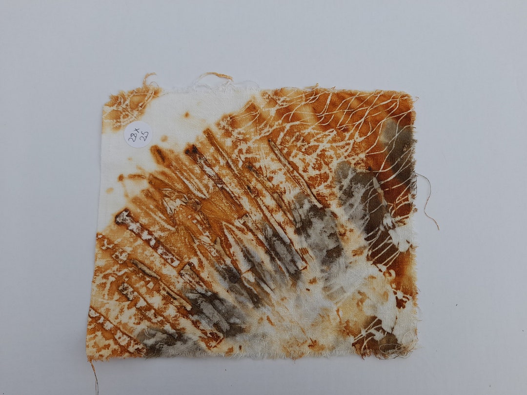 28 X 25cm Rust Dyed Fabric Cloth Piece Eco Dyeing Slow Stitch Kit ...