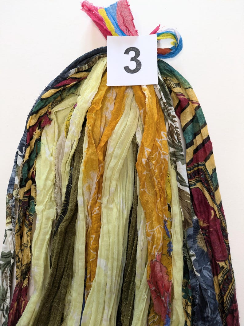 Bundles of Metre Length Bright Colourful Boho Sari 'silk' Ribbon Strips ...