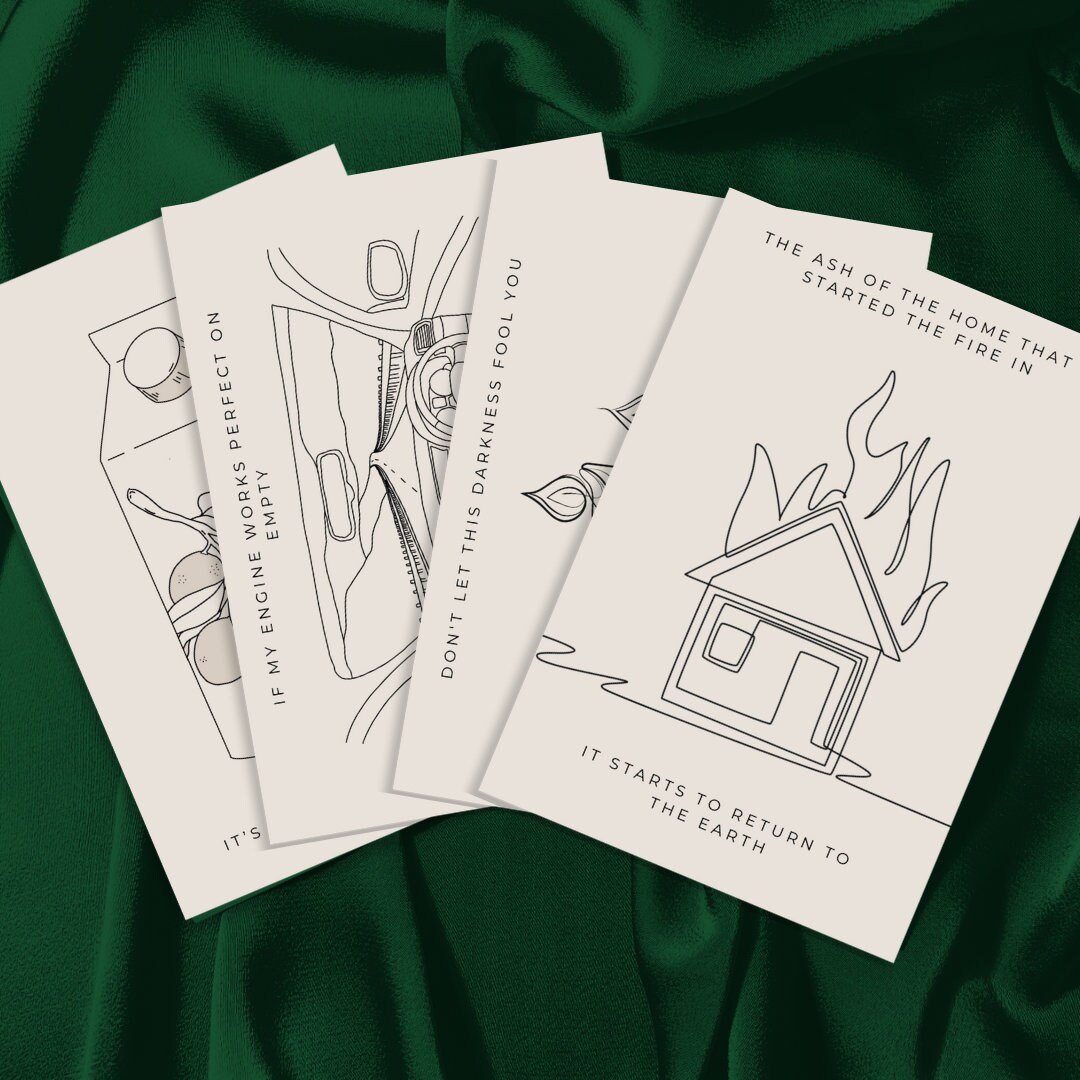 Noah Kahan Inspired Set of 4 Mini Prints Bundle Stick Season Music ...