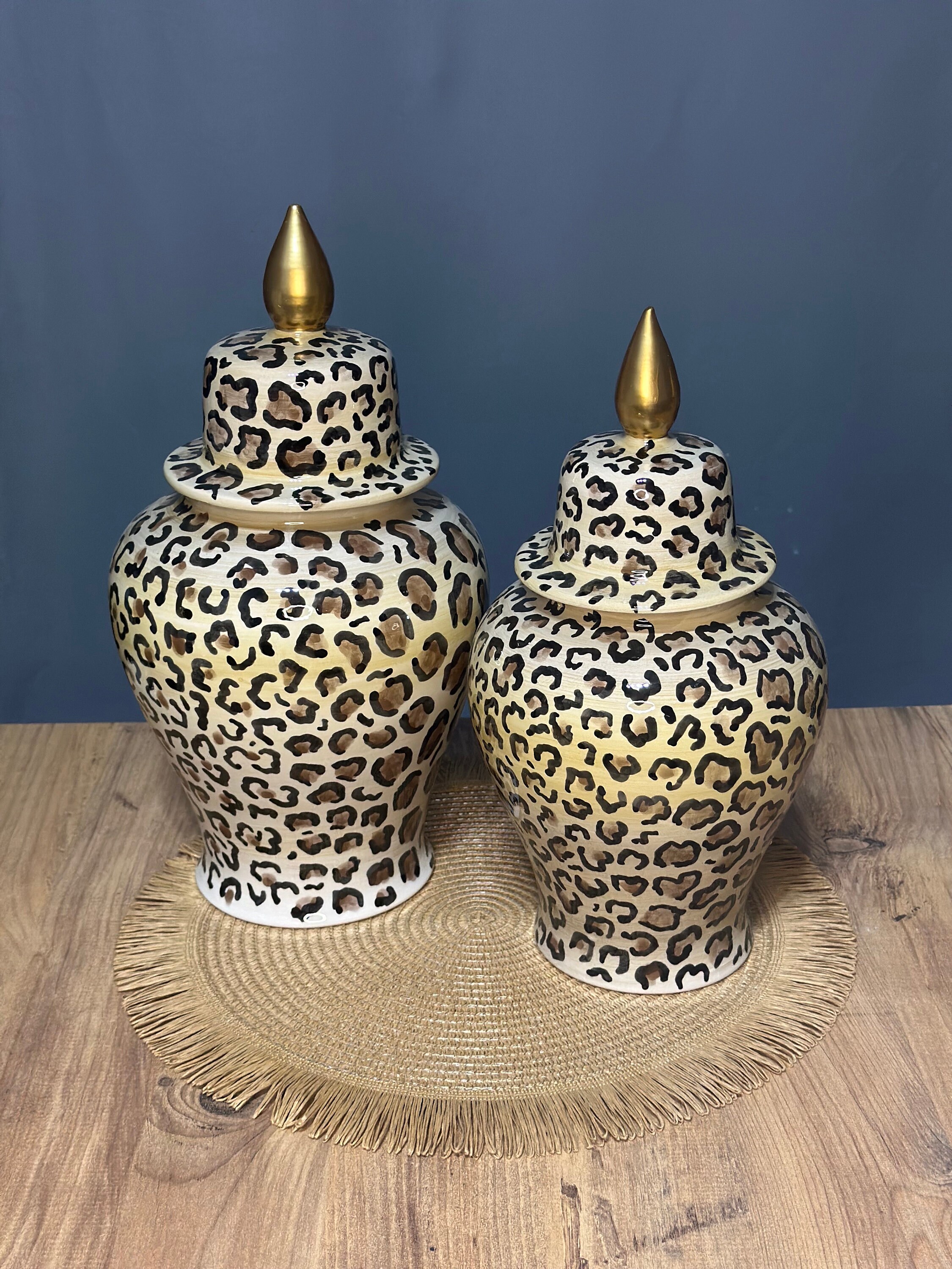 Ceramic Handmade Leopared Triple Jars - Etsy