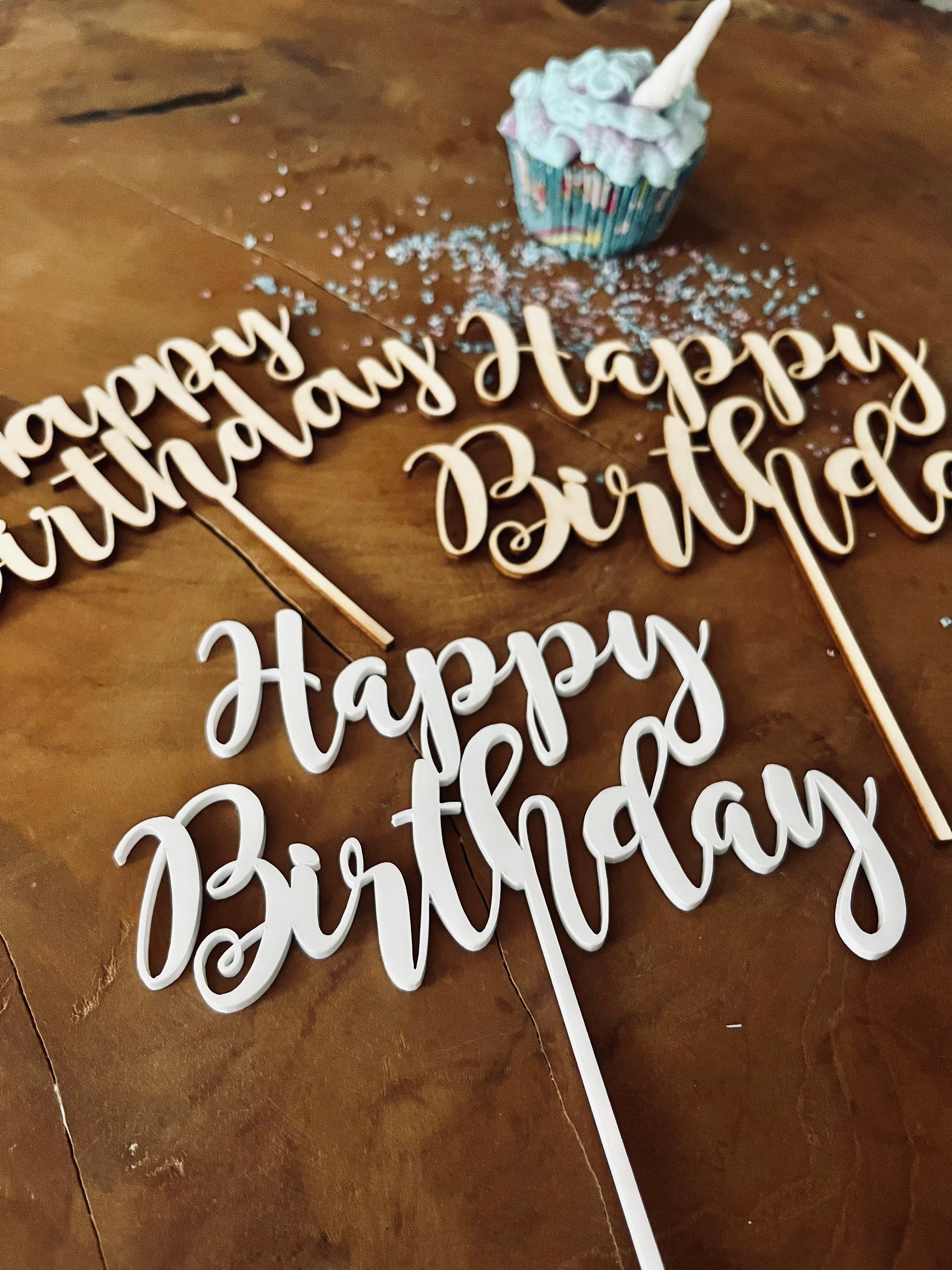 Cake Topper Happy Birthday / Cake Topper for Birthday / Cake Decoration ...