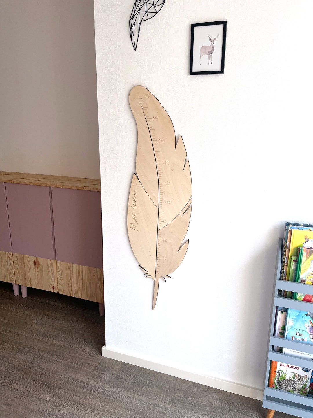 Wooden Measuring Stick With Name / Birth Gift / Measuring Stick With ...